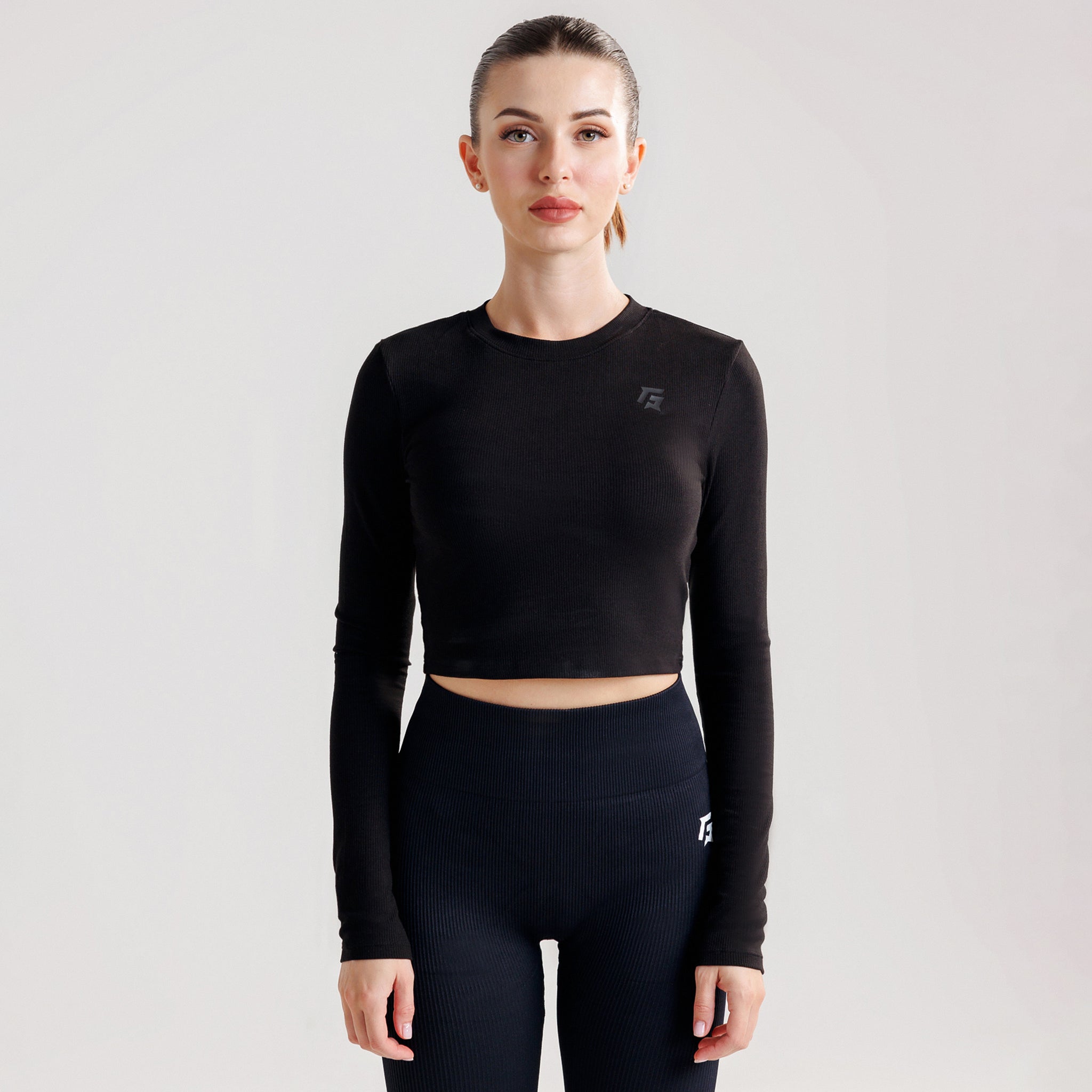 Dynamic Grip Crop Top (Black)