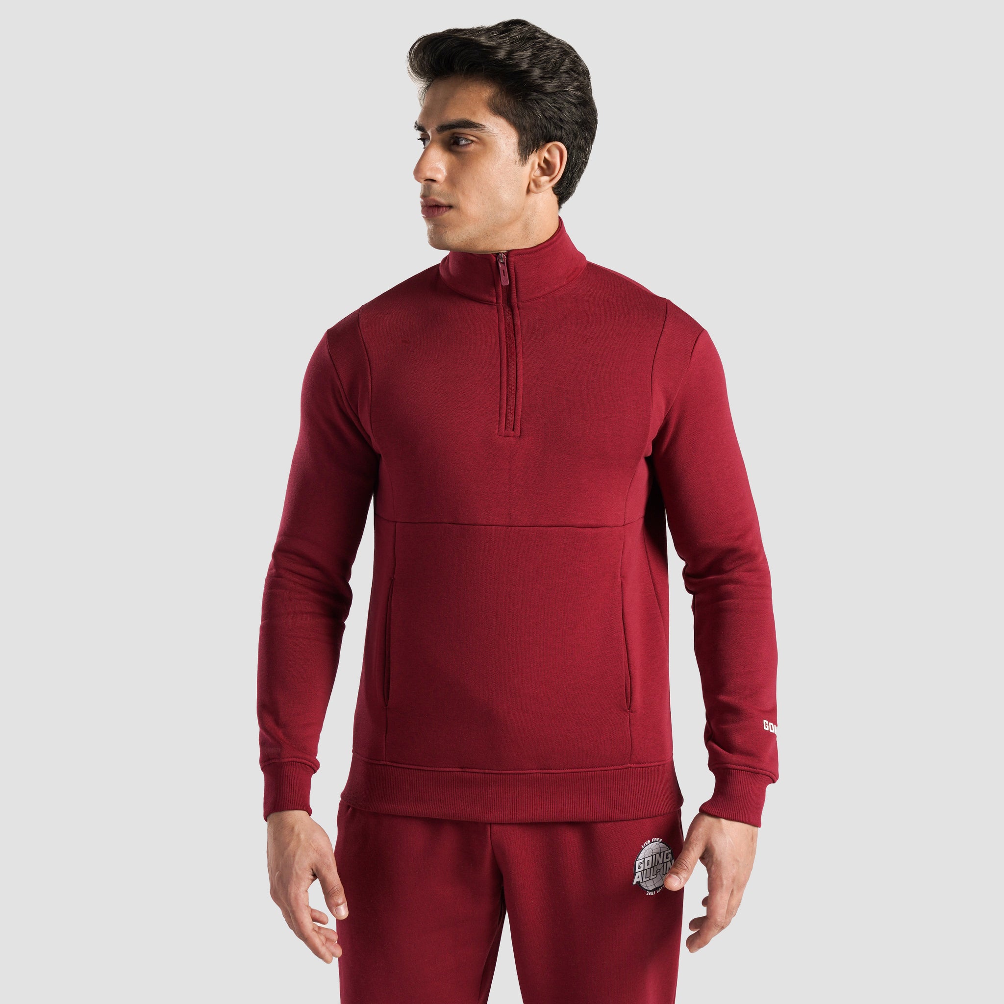 Dusk 1/4 Zipper (Maroon) for Gym Workout | Gym Wear in Pakistan | GymArmour