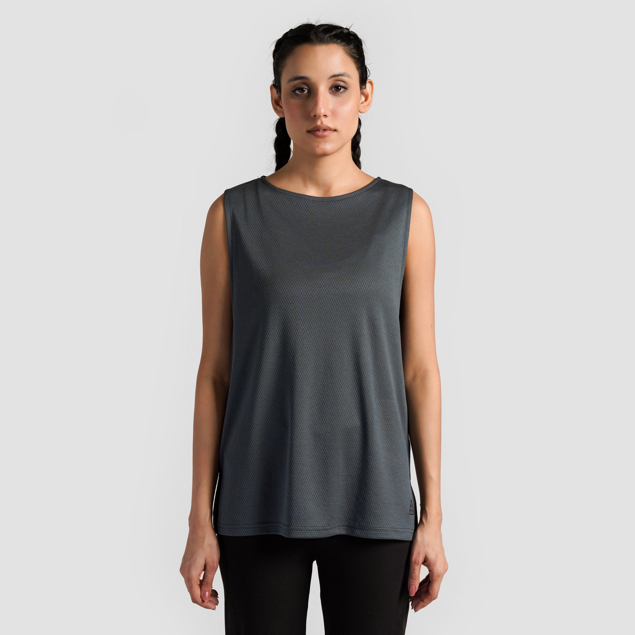 Zen Tank (Dark Grey) for Workout | Women gym wear Pakistan | GymArmour