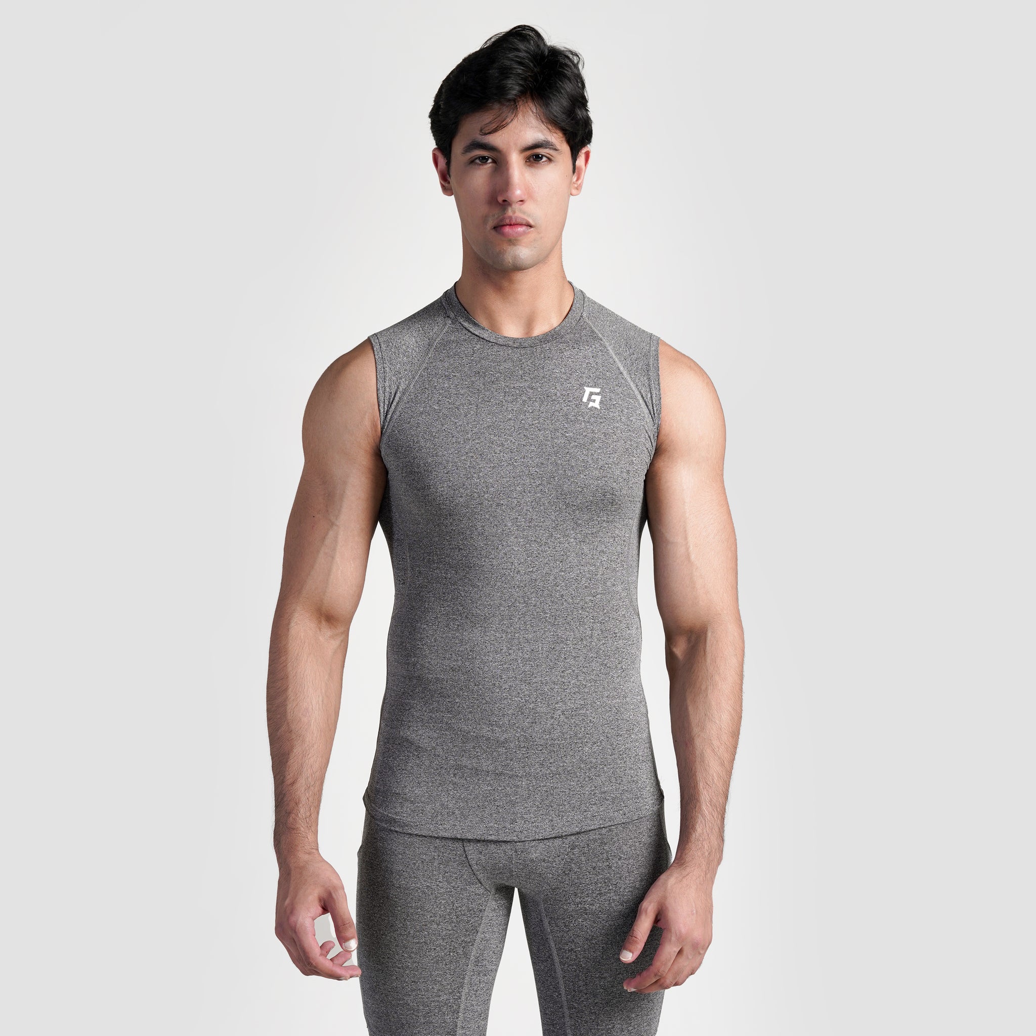 GA Compression Sleeveless (Grey) for Gym Workout | Gym Wear in Pakistan ...